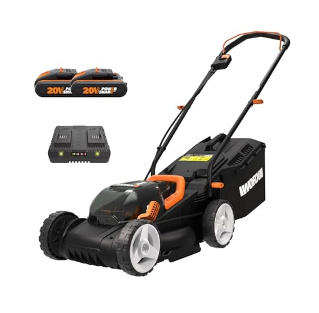 40V Cordless Lawn Mower with Batteries, Charger & Cut-to-Edge Design ...