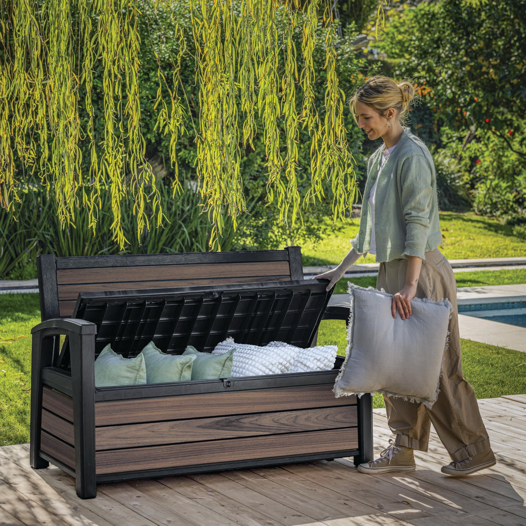 Keter Signature Outdoor Storage Bench 227L | Seats 2 Adults | DecoCoat ...